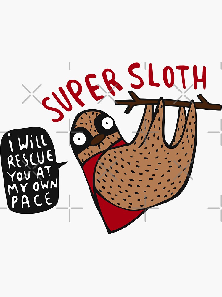 "Super Sloth" Sticker by Deanomite85 | Redbubble