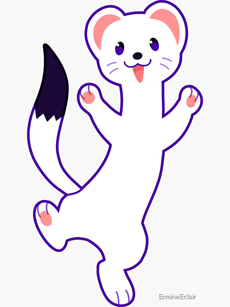"Happy ermine!" Sticker for Sale by ErmineEclair | Redbubble