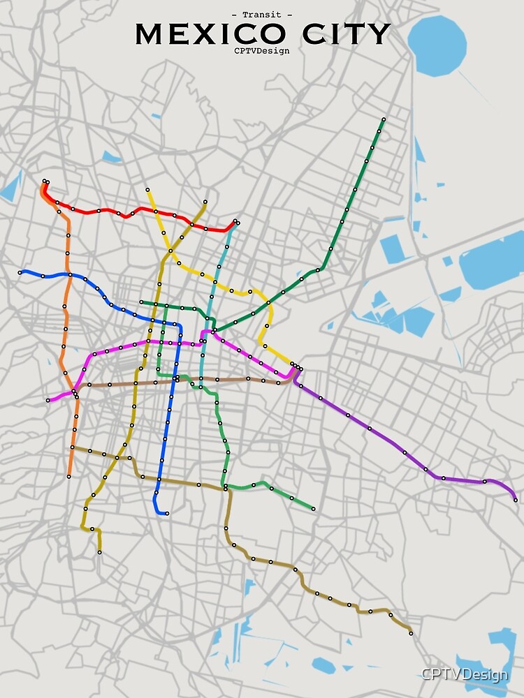 Mexico City Transit Map Premium Matte Vertical Poster sold by Grant ...
