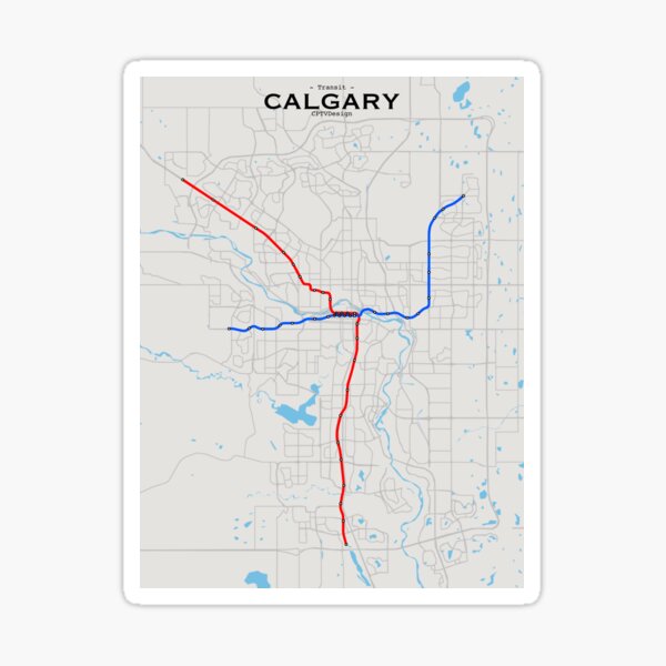 "Calgary Transit Map" Sticker for Sale by CPTVDesign | Redbubble