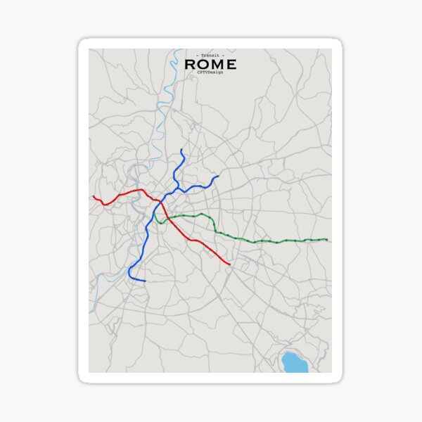 "Rome Transit Map" Sticker for Sale by CPTVDesign | Redbubble