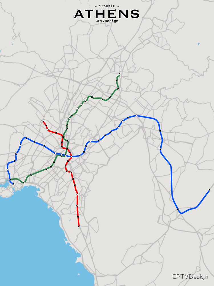 "Athens Transit Map" Sticker by CPTVDesign | Redbubble