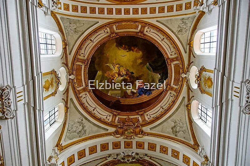 "Ceiling fresco in monastery church Elchingen Bavaria Germany" by ...