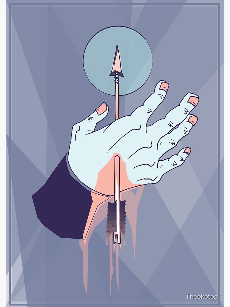 "Impaled hand compass with Arrow Pointing North" Poster by Theokotos ...