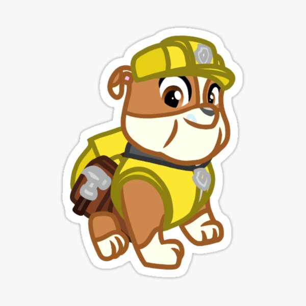 "PAW Patrol Happy Rubble " Sticker for Sale by iLoveOstriches | Redbubble