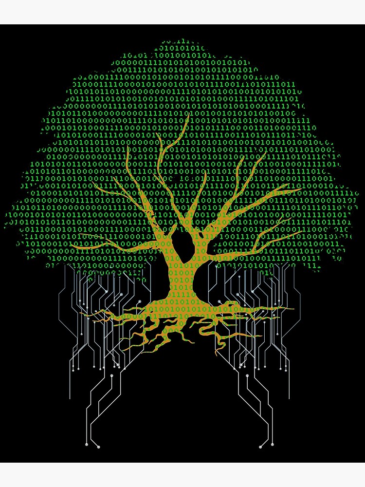 "Binary Code Tree of Coding Life Gift Design Idea graphic" Poster for ...
