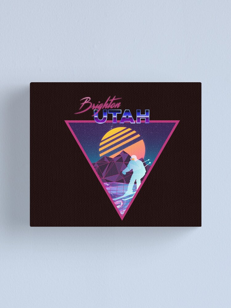 "Retro Vaporwave Ski Mountain | Brighton Head Utah | Shirts, Stickers ...