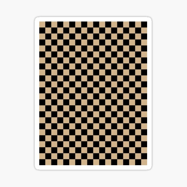 "Black and Tan Brown Checkerboard" Sticker by ColorsPatterns | Redbubble