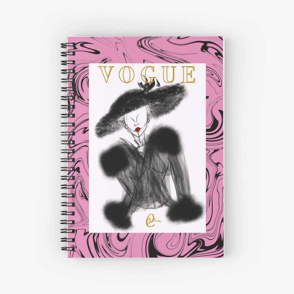 "Vogue" Spiral Notebook for Sale by rarelydraws | Redbubble
