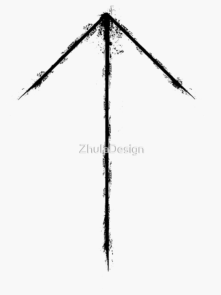 "Tiwaz | Rune | Futhark | black" Sticker by ZhulaDesign | Redbubble