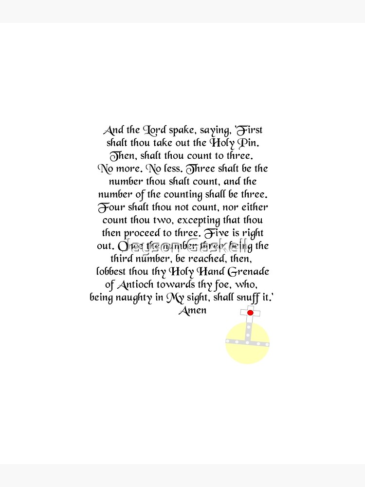 "The Holy Hand Grenade of Antioch" Mounted Print for Sale by Jayson ...