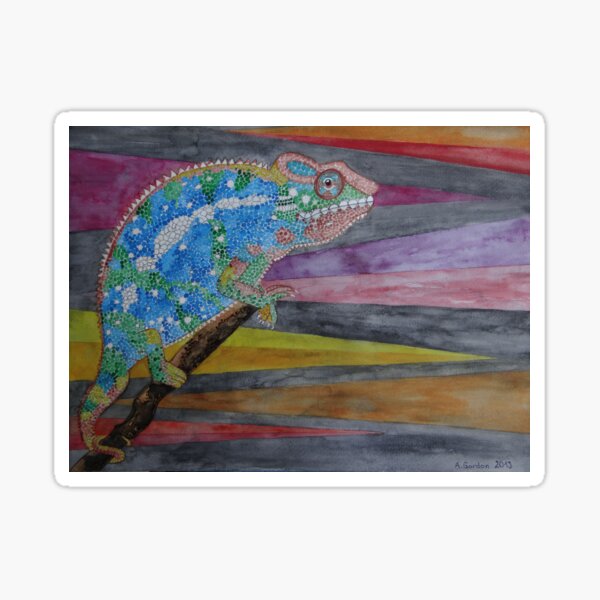 "Colorful chameleon" Sticker for Sale by AlinaGordon | Redbubble