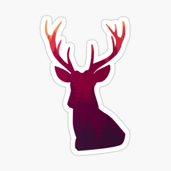 "Autumn colours deer stag sticker decal" Sticker by RosalieReeves ...