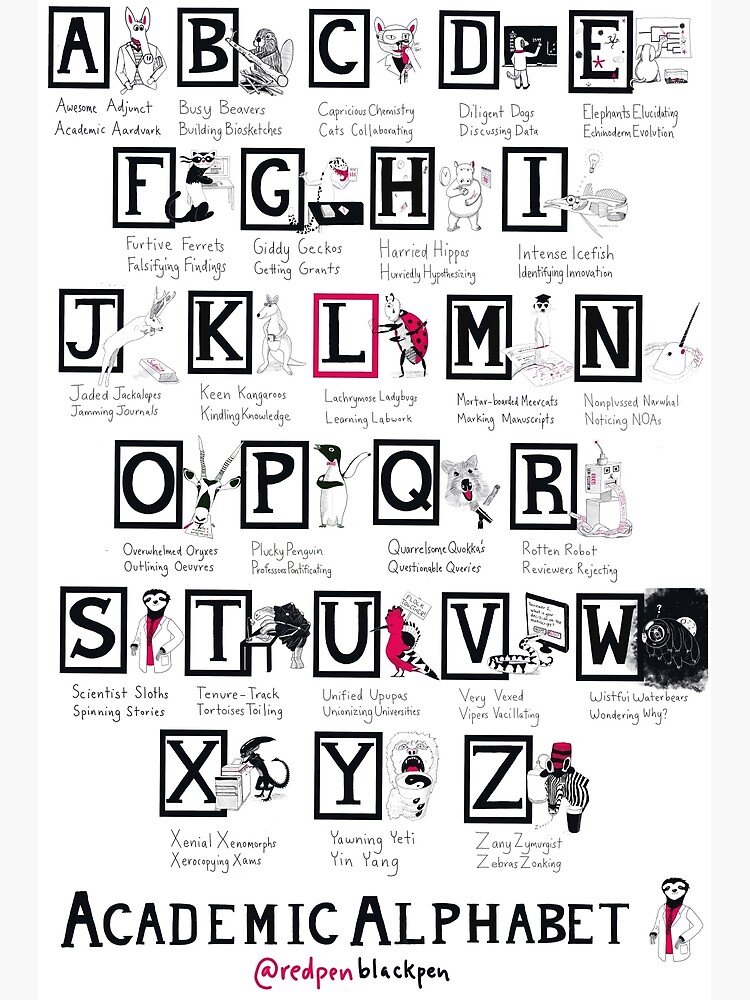 "The Academic Alphabet" Poster for Sale by redpenblackpen | Redbubble