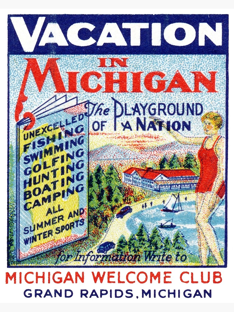 "1920s Vacation in Michigan" Art Print for Sale by historicimage ...