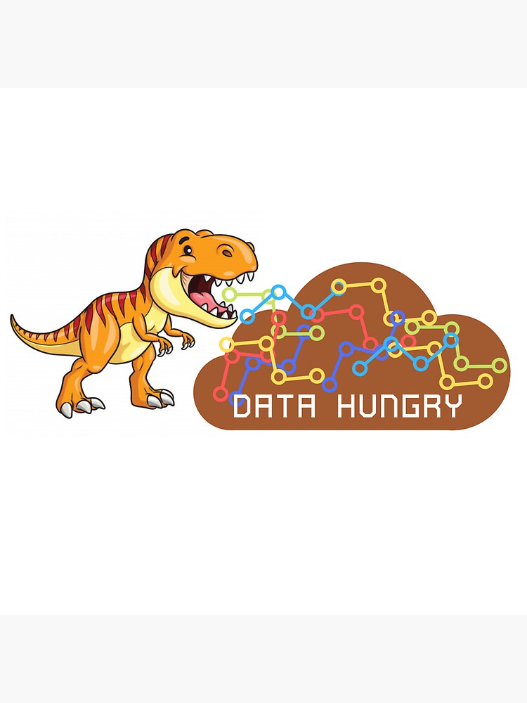 "Datasaur, hungry for DATA, dinosaur 3.0" Sticker for Sale by ...