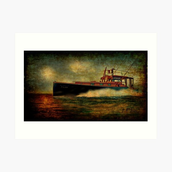"Vintage Ernest Hemingway Pilar Boat in Key West" Art Print for Sale by ...