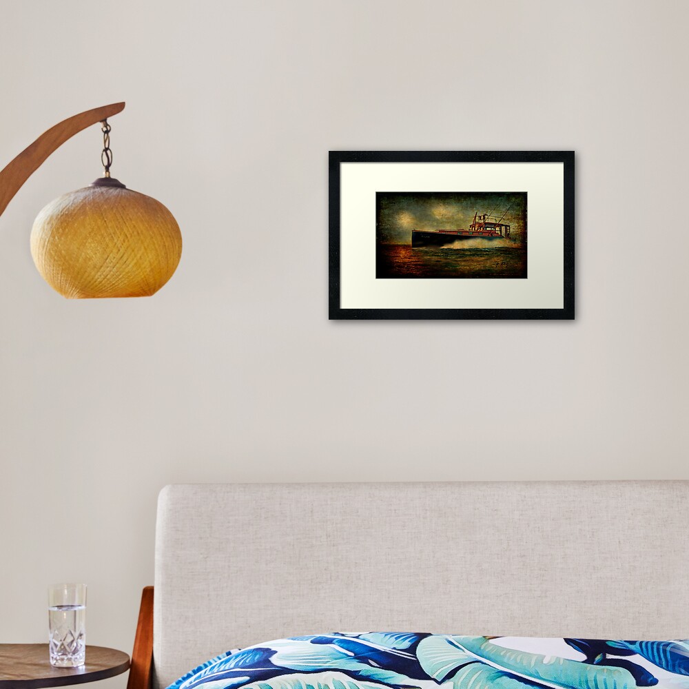 "Vintage Ernest Hemingway Pilar Boat in Key West" Framed Art Print for ...