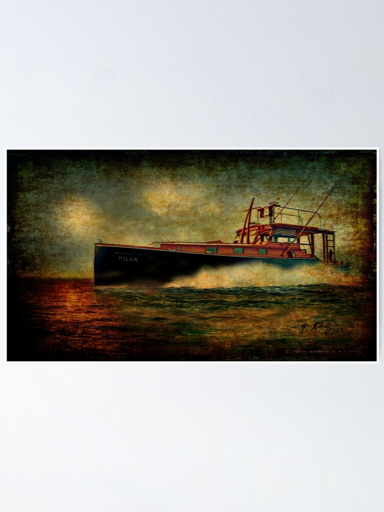 "Vintage Ernest Hemingway Pilar Boat in Key West" Poster for Sale by ...