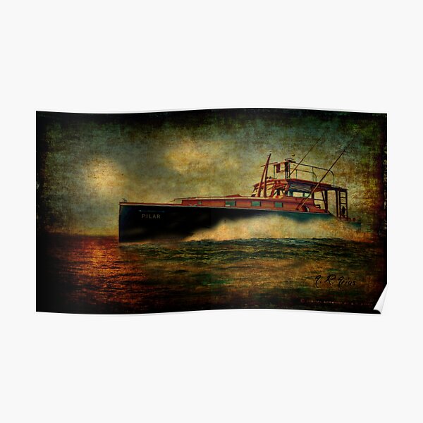 "Vintage Ernest Hemingway Pilar Boat in Key West" Poster for Sale by ...