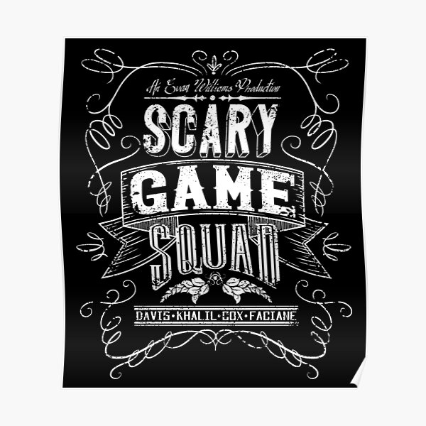 "Scary Game Squad Logo (Official) - White" Poster by Dandimator | Redbubble