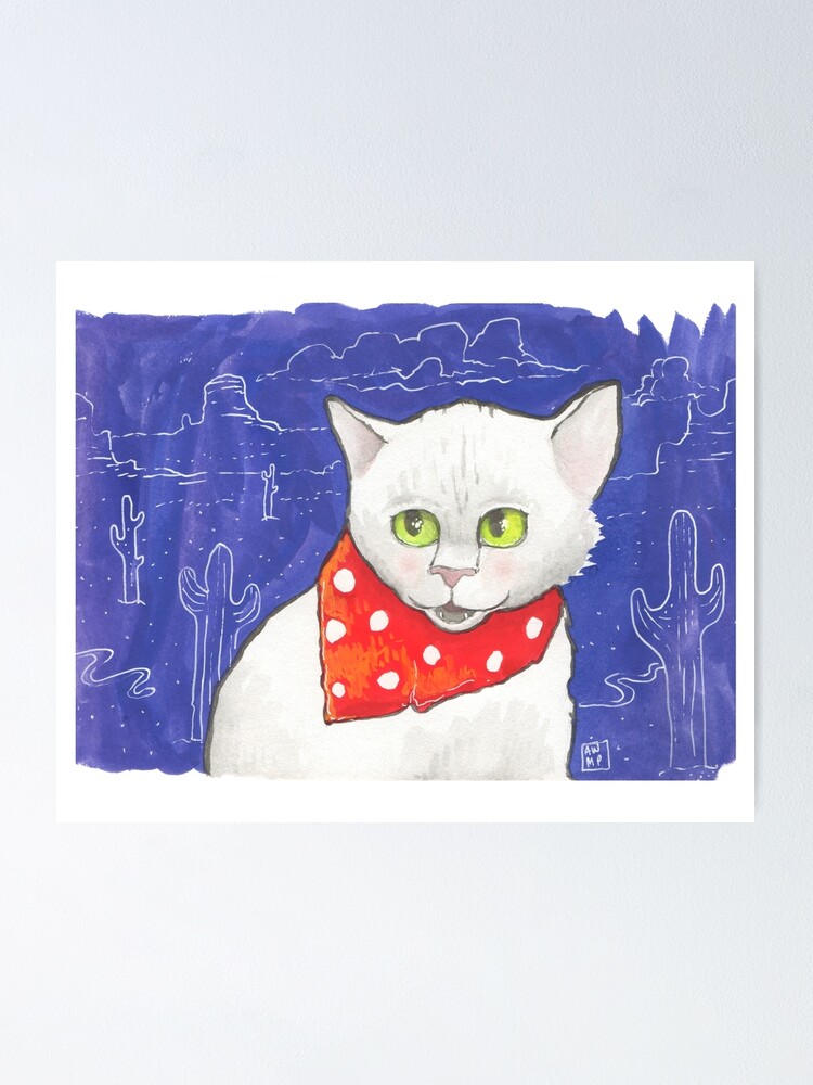 "Bandana Bandito Cat" Poster by Annepennypacker | Redbubble