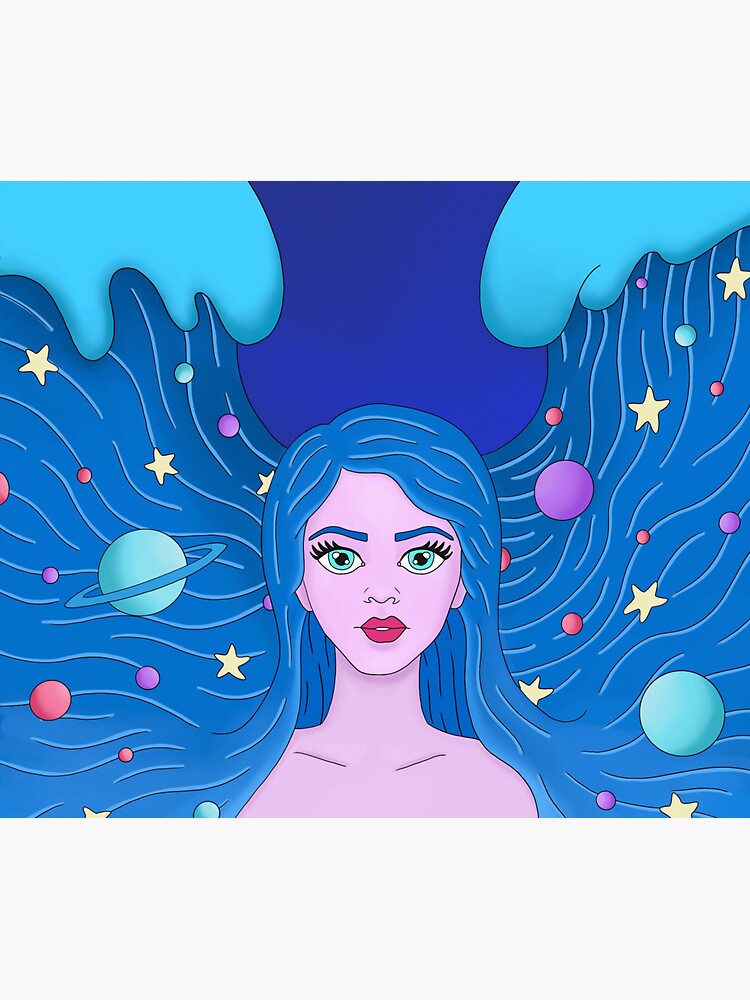 "Galaxy Girl" Sticker for Sale by AriIllustrates | Redbubble
