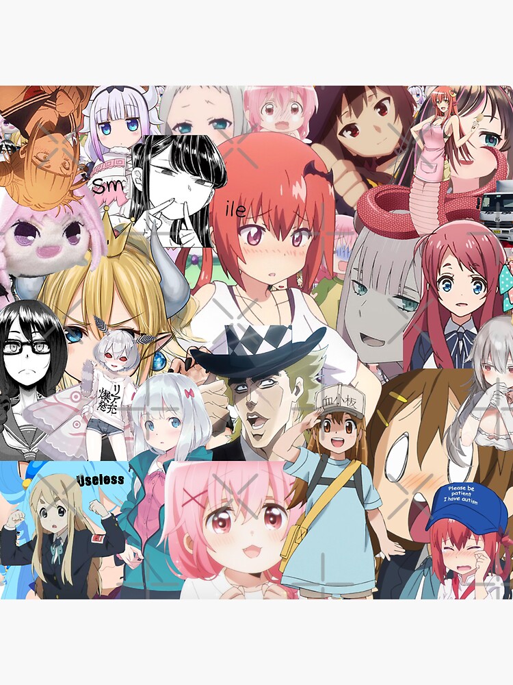 "Waifu wall" Sticker by Probing | Redbubble