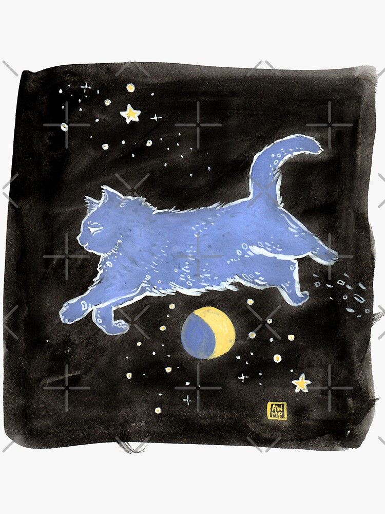 "Cat Jumping Over The Moon" Sticker for Sale by Annepennypacker | Redbubble