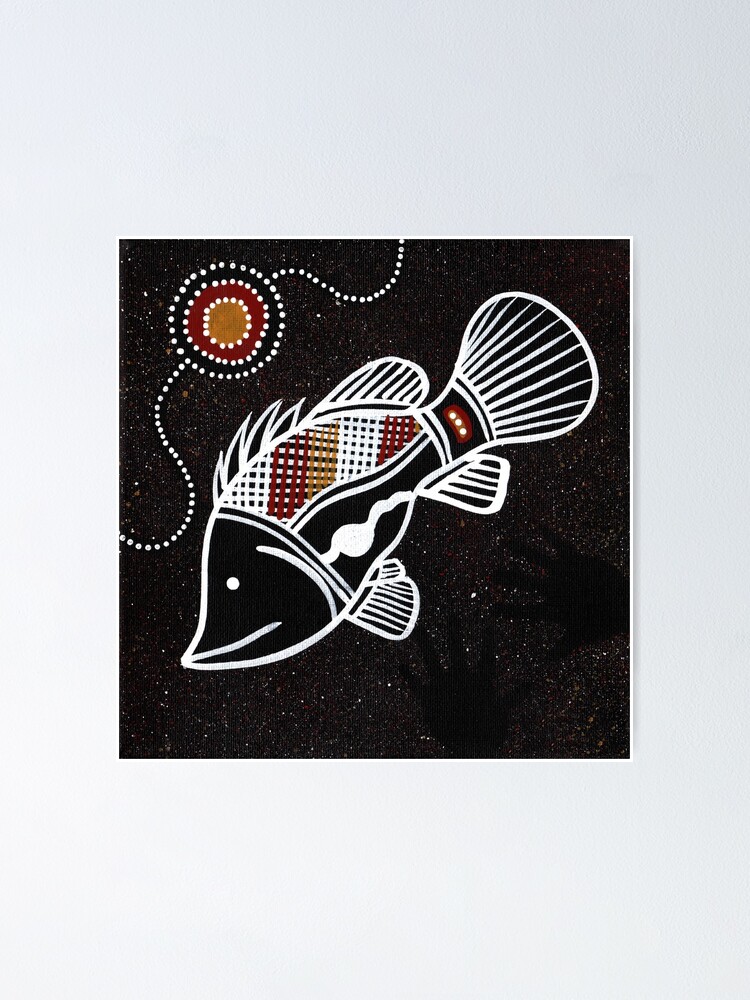 "Authentic Aboriginal Art - Fish" Poster by HogarthArts | Redbubble