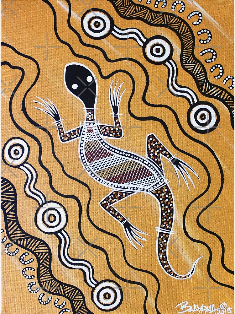 "Authentic Aboriginal Art - Goanna/Lizard" Framed Art Print for Sale by ...