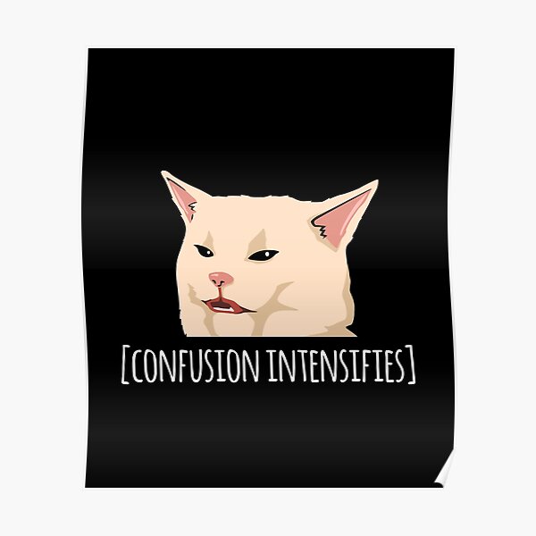"Funny Confused Cat Meme Confusion Intensifies" Poster by ...