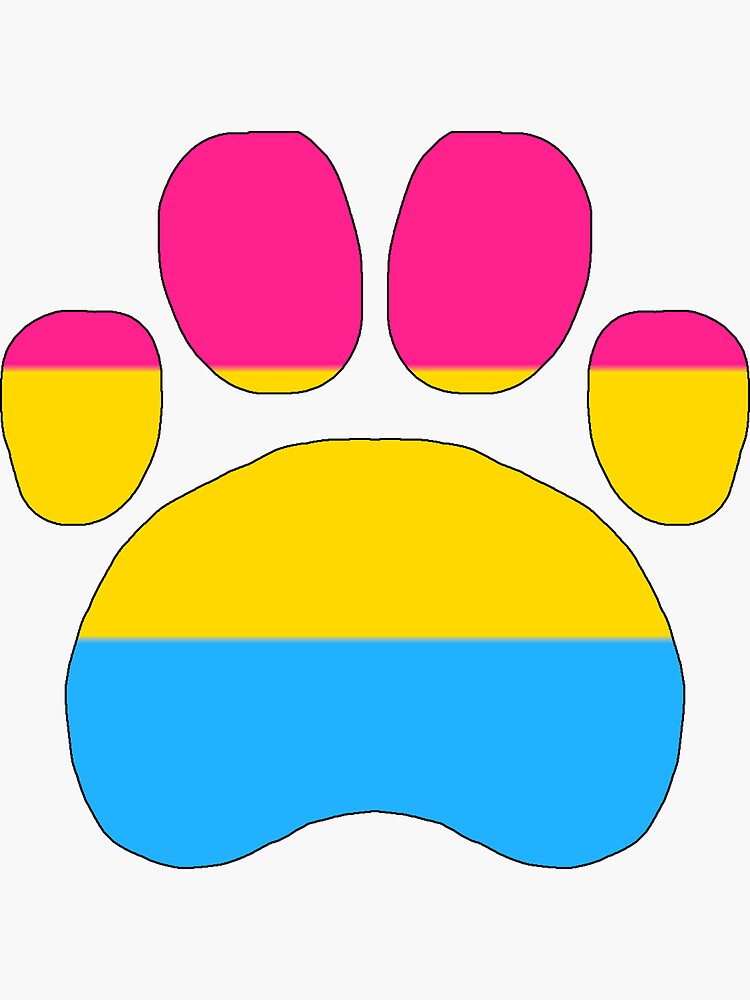 "Pansexual pride paw print" Sticker for Sale by JakobAlvira | Redbubble