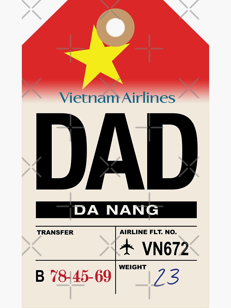 "Da Nang (DAD) Vietnam Airline Luggage Tag" Sticker for Sale by ...
