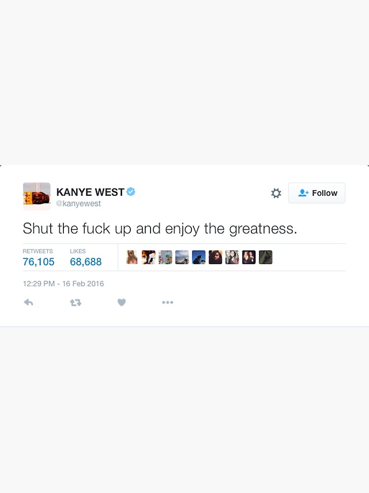 "Ye tweet 2" Sticker for Sale by Naomijonesart | Redbubble