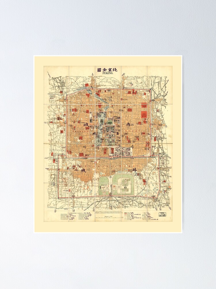 "Map of Beijing, China (1914)" Poster for Sale by allhistory | Redbubble