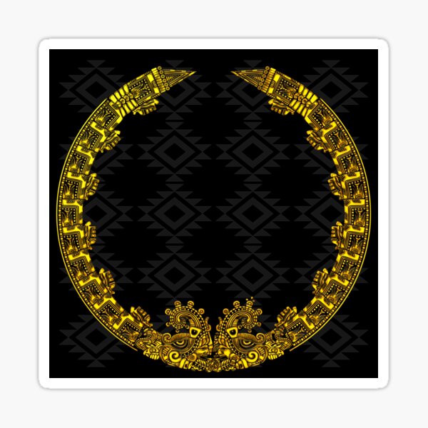 "Aztec Serpents in Gold" Sticker for Sale by kernowerno | Redbubble