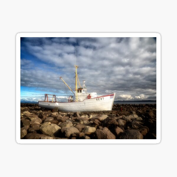 "Boat on the Rocks" Sticker by kdxweaver | Redbubble