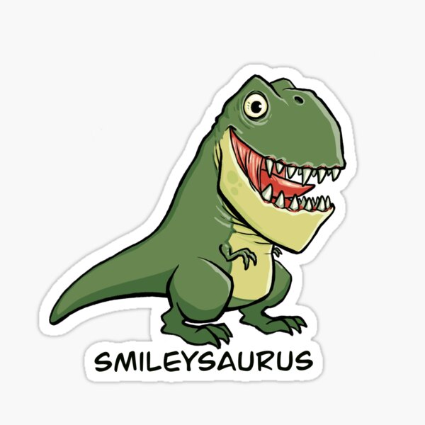 "Smiley Baby Dinosaur" Sticker for Sale by ScribblyWilly | Redbubble