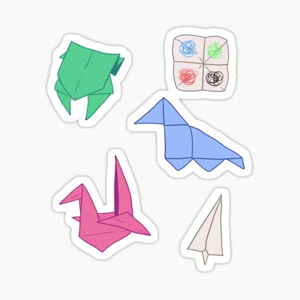 "Assorted Origami" Sticker by Liauditore | Redbubble