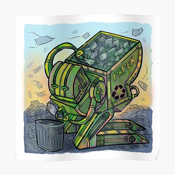 "recycling Robot" Poster for Sale by Gammaraybots | Redbubble