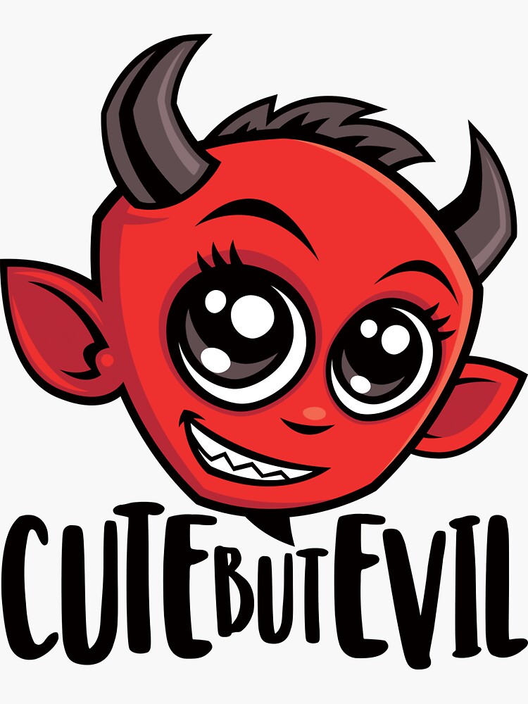 "Cute But Evil" Sticker by fizzgig | Redbubble