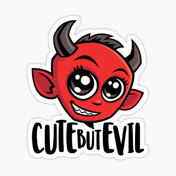 "Cute But Evil" Sticker by fizzgig | Redbubble