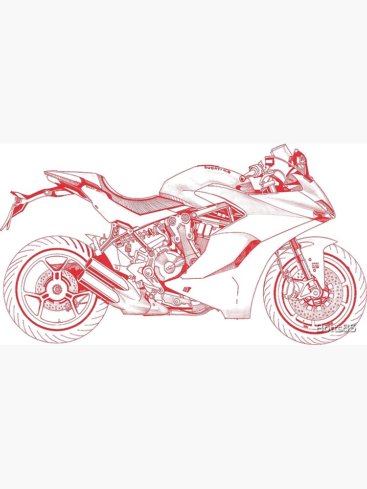 "Red Ducati SuperSport Line Art" Photographic Print for Sale by Botts85 ...