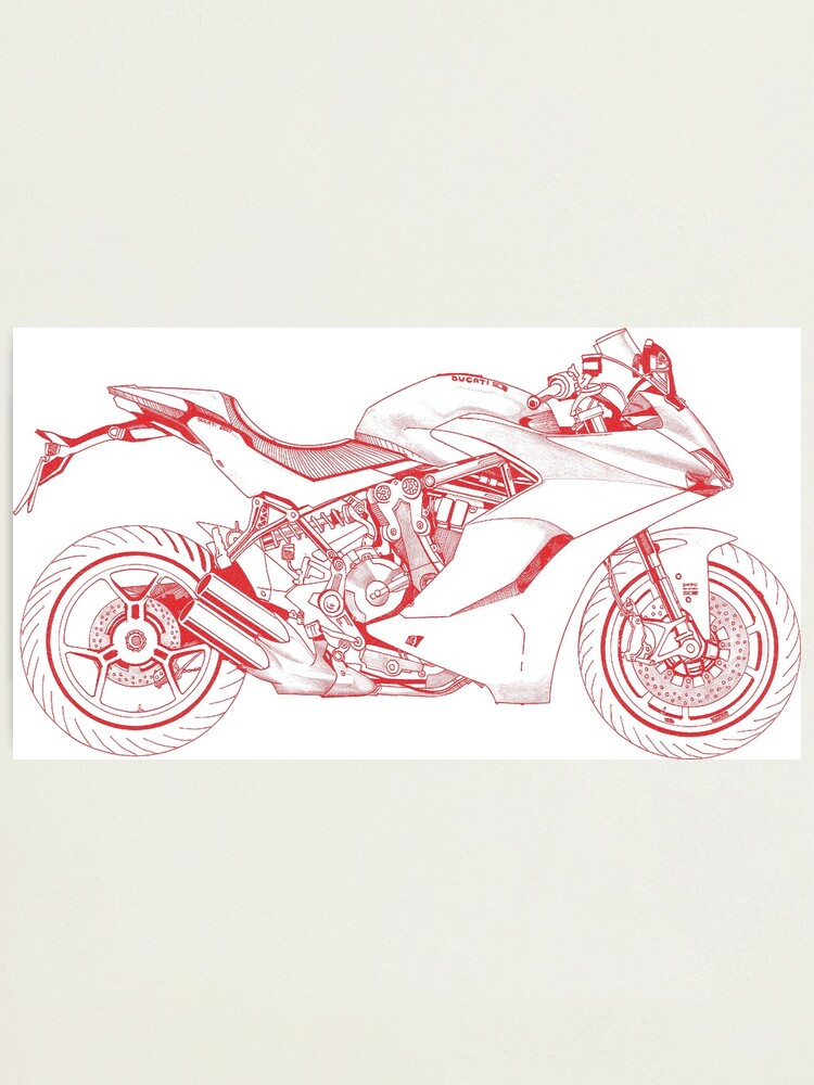 "Red Ducati SuperSport Line Art" Photographic Print for Sale by Botts85 ...