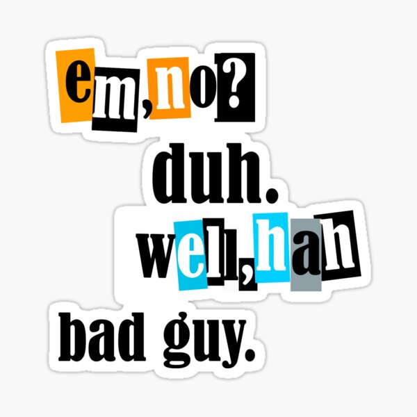 "bad guy sticker pack" Sticker by meradise | Redbubble