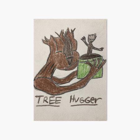 "Tree Hugger colored pencil drawing " Art Board Print for Sale by ...