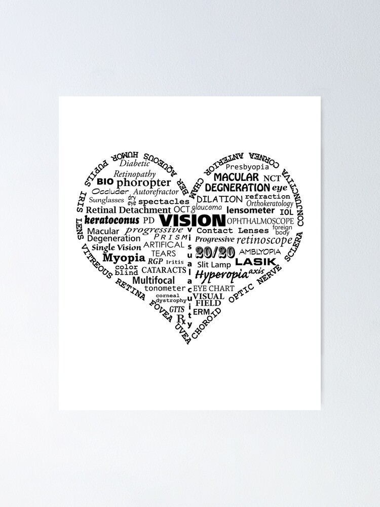 "Optometry Ophthalmology Optician Word Cloud" Poster for Sale by ...
