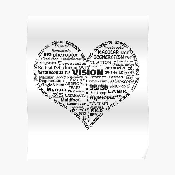 "Optometry Ophthalmology Optician Word Cloud" Poster for Sale by ...