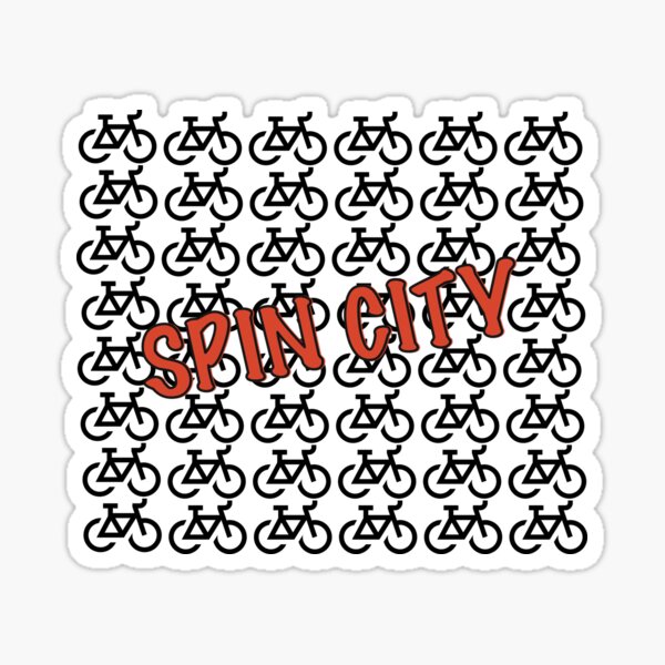 " spin city for a spin class instructor." Sticker by Mixedspice | Redbubble